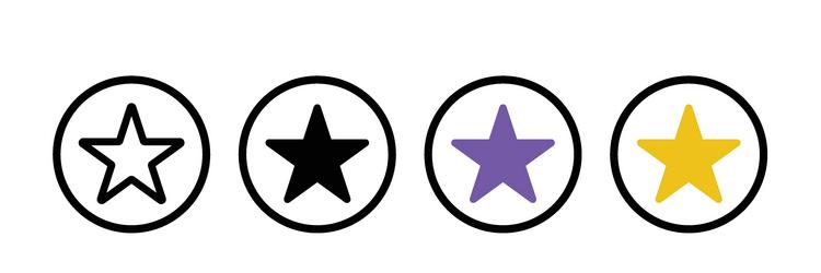 Star icon set favourite design symbol Royalty Free Vector