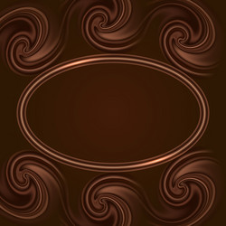 Chocolate wavy background dark brown choco frame Vector Image