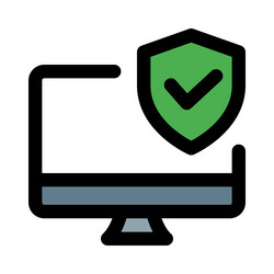 Desktop shield safeguards the computer system Vector Image