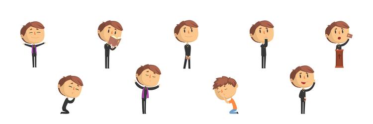 Funny catholic man priest with cross and bible Vector Image