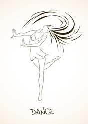 Dancing beautiful ballerina Royalty Free Vector Image