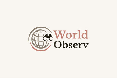 World mission logo design globe and binocular Vector Image