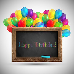 Happy birthday sign with colorful balloons Vector Image