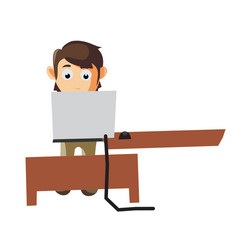 Man Behind Computer Cartoon Desk Vector Images (over 110)