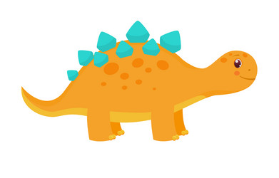 Cute cartoon green dinosaur for kids Royalty Free Vector