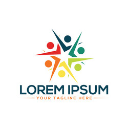 Unique together logo design Royalty Free Vector Image