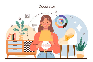 Professional interior designer concept decorator Vector Image