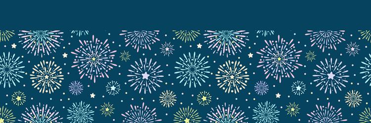 Gold firework banner seamless repeating pattern Vector Image