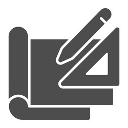 Project sheets and ruler with pencil line Vector Image