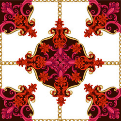 Seamless pattern with golden baroque elements Vector Image