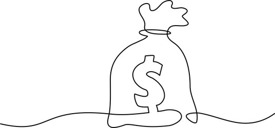 Money one line drawing Royalty Free Vector Image