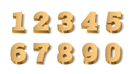 Number 3d in realistic style on white background Vector Image