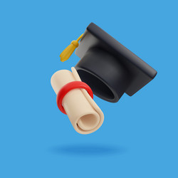 Realistic 3d of graduation Royalty Free Vector Image