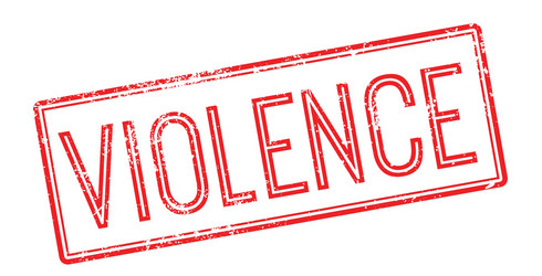Violence red rubber stamp on white Royalty Free Vector Image