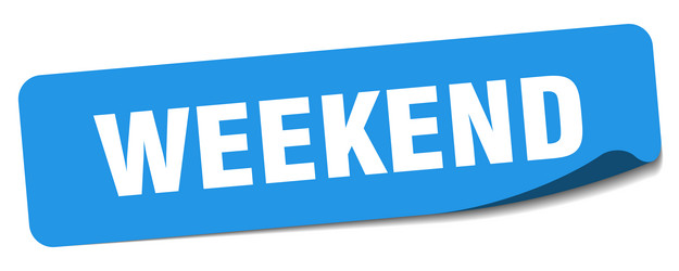 Weekend sticker weekend label Royalty Free Vector Image