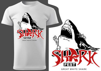 Graphic design with great white shark Royalty Free Vector