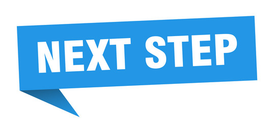 Next step banner step speech bubble Royalty Free Vector