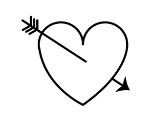 Two hearts hit by an arrow icon Royalty Free Vector Image