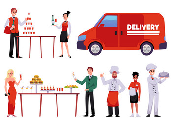 Cartoon Catering Food Service Vector Images (over 4,100)