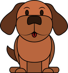 Color image cartoon front view dog animal Vector Image