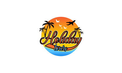 Holiday tour logo design best logo Royalty Free Vector Image