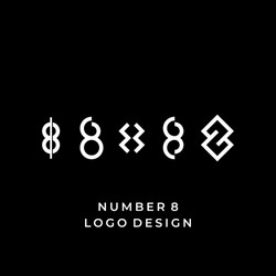Eight number line art logo Royalty Free Vector Image
