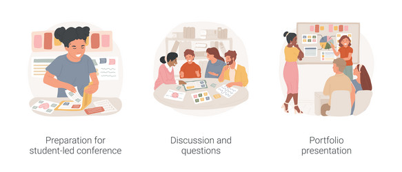 Portfolio review isolated cartoon Royalty Free Vector Image