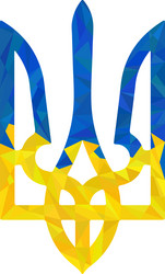 Stylized ukrainian national emblem trident tryzub Vector Image