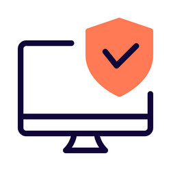 Desktop shield safeguards the computer system Vector Image