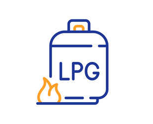 Gas cylinder line icon lpg fuel container sign Vector Image