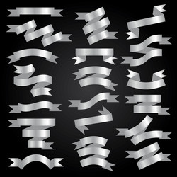 A silver collection various ribbons tags Vector Image