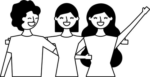 Three Hugging Friends Vector Images (over 150)