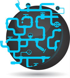 Water connection rgb color icon Royalty Free Vector Image