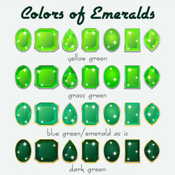 Types of cuts of emerald Royalty Free Vector Image