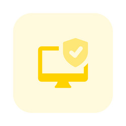 Desktop shield safeguards the computer system Vector Image