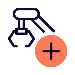 Modern high tech robotic arm with hook Royalty Free Vector