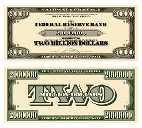 Obverse and reverse of a sample vintage banknote Vector Image