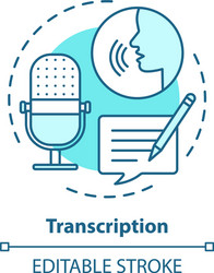 Transcription chalk concept icon audio files Vector Image