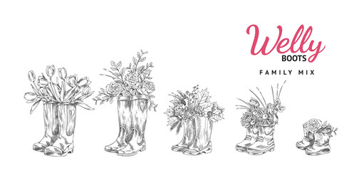 Welly Boots Drawing Vector Images (over 130)