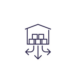 Depot move to warehouse line icon Royalty Free Vector Image