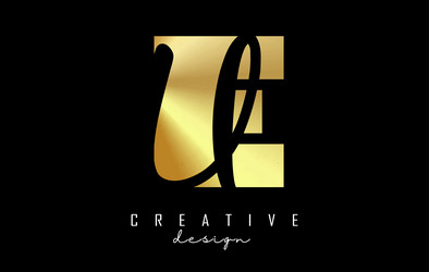 Creative white letters eu e u logo with leading Vector Image