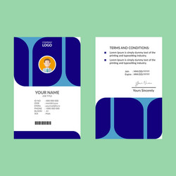Blue elegant id card design template Royalty Free Vector
