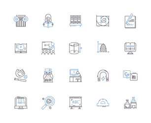 High school outline icons collection highschool Vector Image