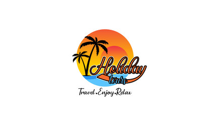 Holiday tour logo design best logo Royalty Free Vector Image