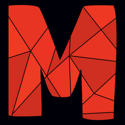 Black red m line alphabet letter icon logo Vector Image