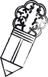 Pencil with a brain shaped eraser Royalty Free Vector Image