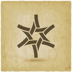 Blue six-pointed star symbol Royalty Free Vector Image