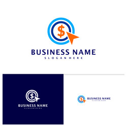 Touch money logo design concept online coin logo Vector Image
