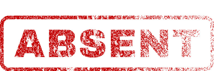 Absent text rubber stamp Royalty Free Vector Image