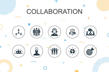Collaboration infographic 10 option line concept Vector Image